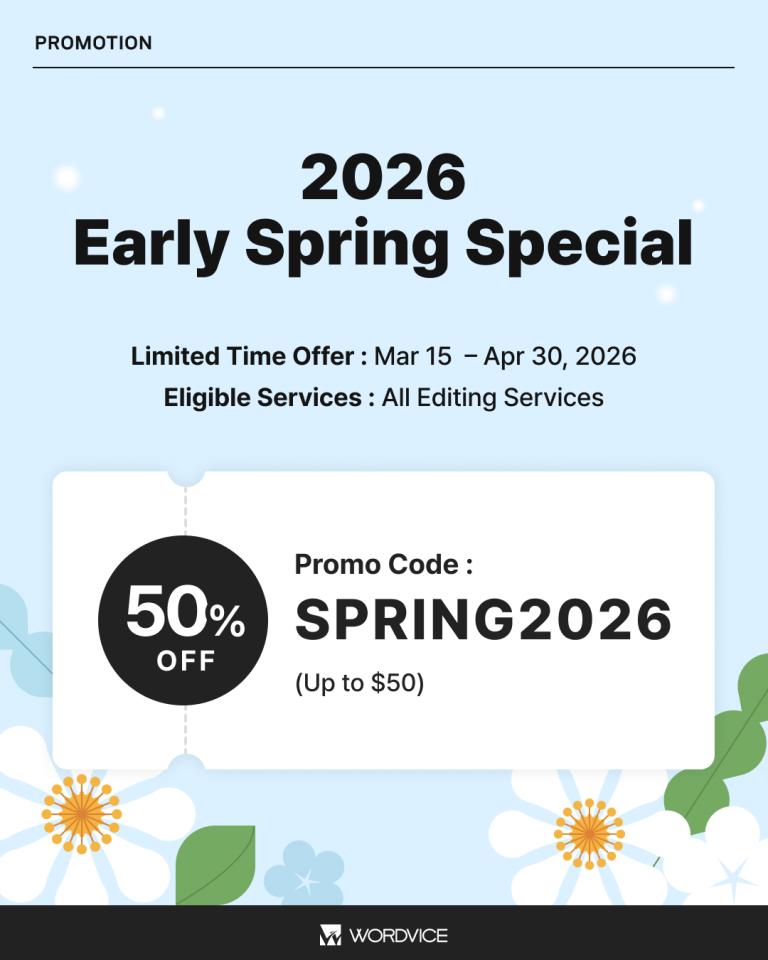 Spring Special 50% Editing Discount Event - Wordvice